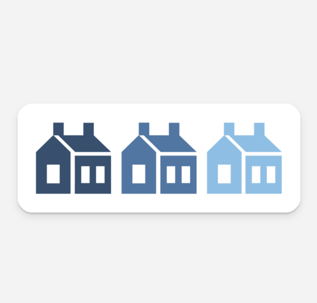 Blueprint houses Vinyl Sticker – Thimble Blossoms