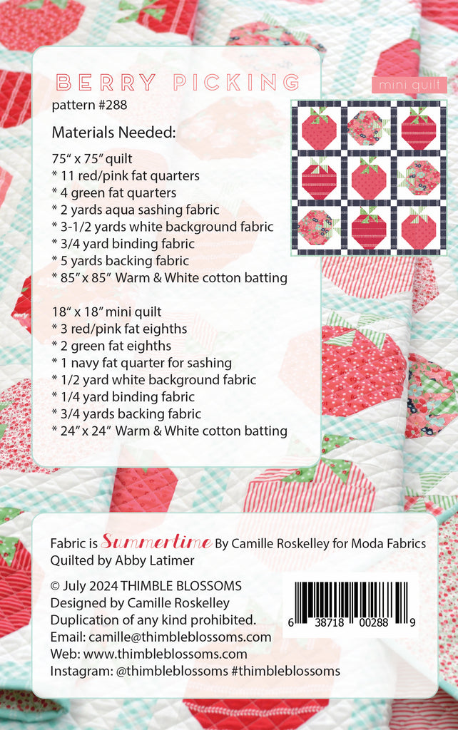 Berry Picking - PDF pattern – Thimble Blossoms